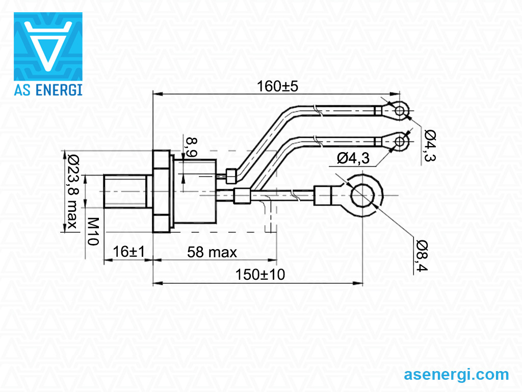 TC141-80-10 (TS141-80-10) - Triac, tiristor simétrico (80A 1000V ...